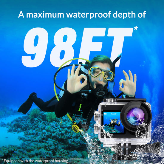 ICEFOX 4K Action Camera for Cycling, Swimming & Diving – 60FPS, 20MP