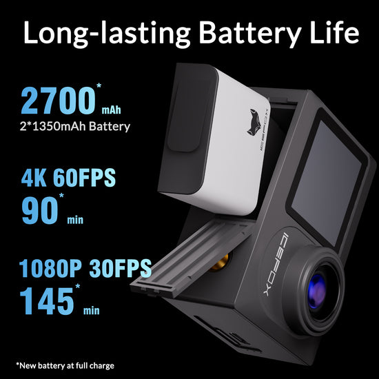 ICEFOX 4K Action Camera – Waterproof, 60FPS, EIS, WiFi & App Control