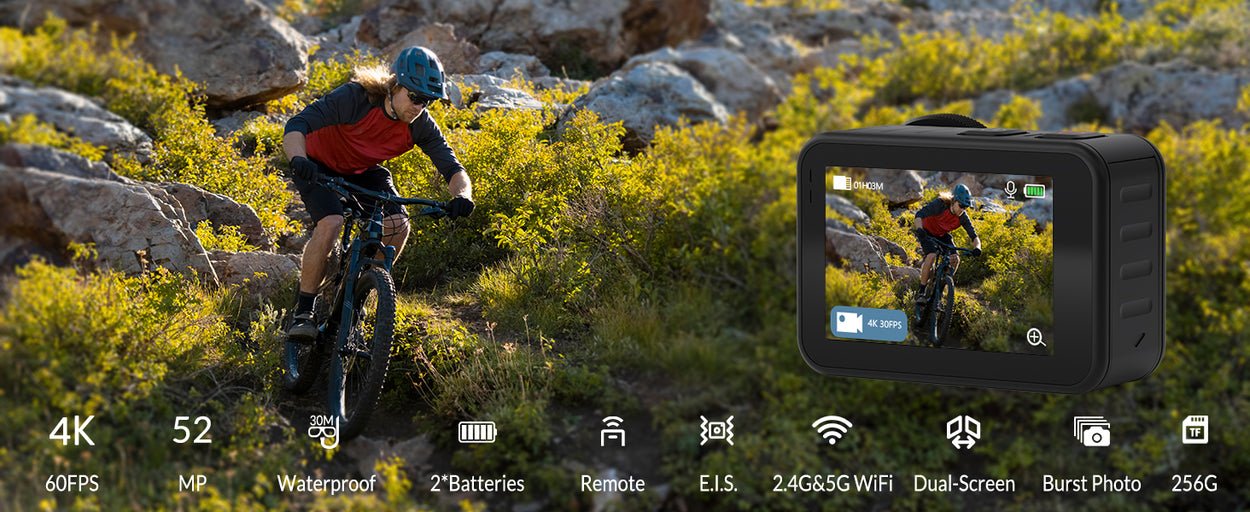 ICEFOX i7 4K60FPS Action Camera: Waterproof, EIS, Dual Battery, App Control